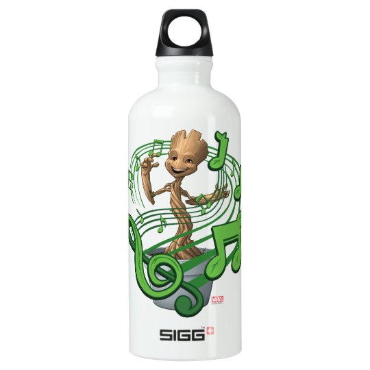 Guardians of the Galaxy | Baby Groot Music Notes Water Bottle | Zazzle.com