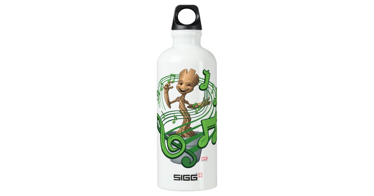 Guardians of the Galaxy | Baby Groot Music Notes Water Bottle | Zazzle
