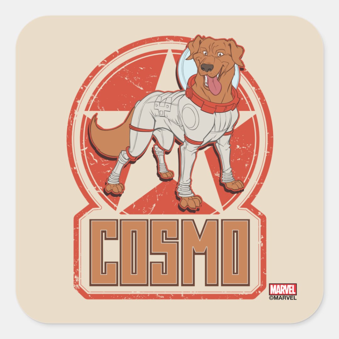 Guardians of the Galaxy | Cosmo Character Badge Square Sticker | Zazzle