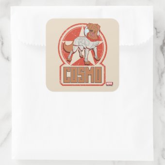 Guardians of the Galaxy | Cosmo Character Badge Square Sticker | Zazzle