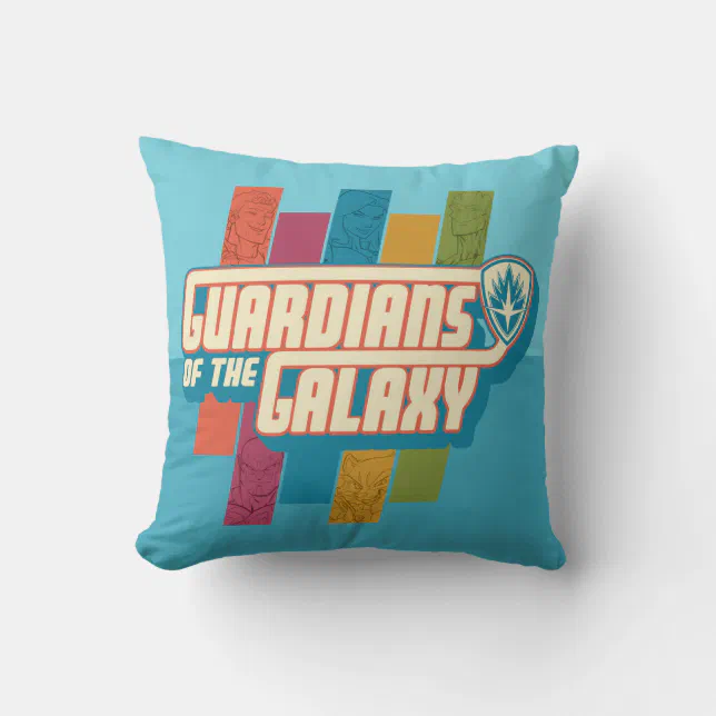 Guardians of the Galaxy | Crew Color Bar Logo Throw Pillow | Zazzle