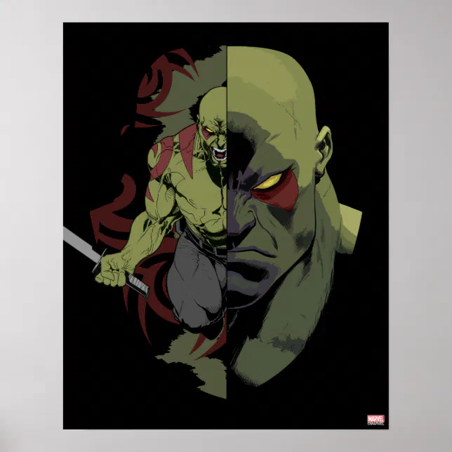 Guardians of the Galaxy | Drax Close-Up Graphic Poster | Zazzle