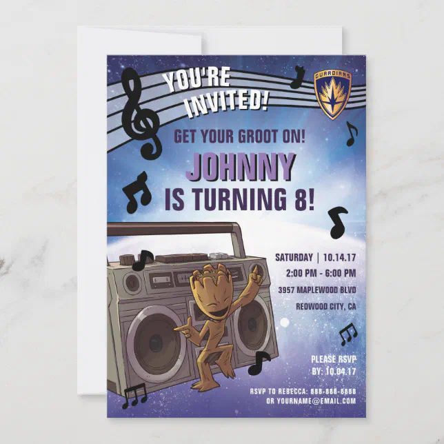Guardians of the Galaxy - Groot - Birthday Invitation | Zazzle