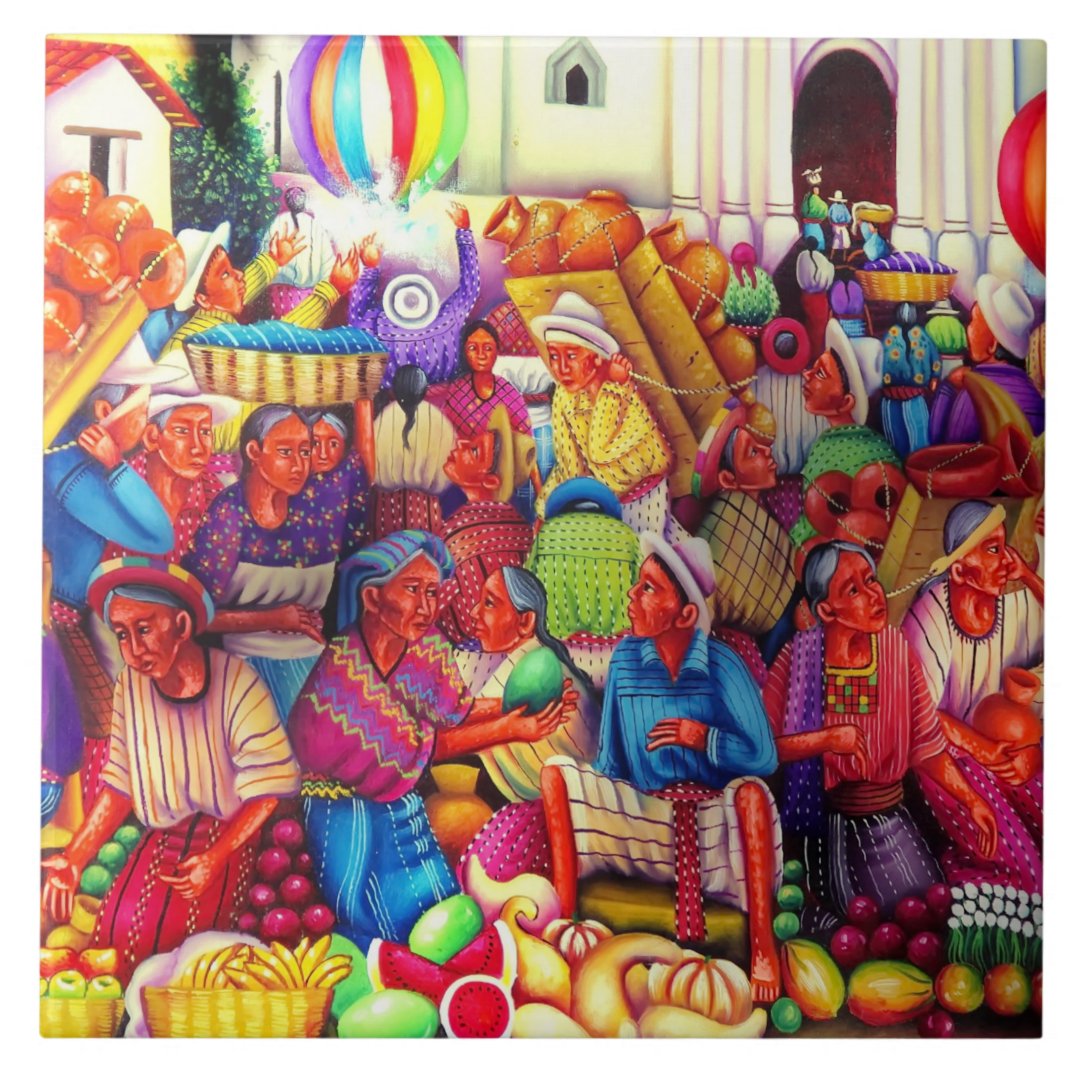 Guatemala Art Ceramic Tile | Zazzle