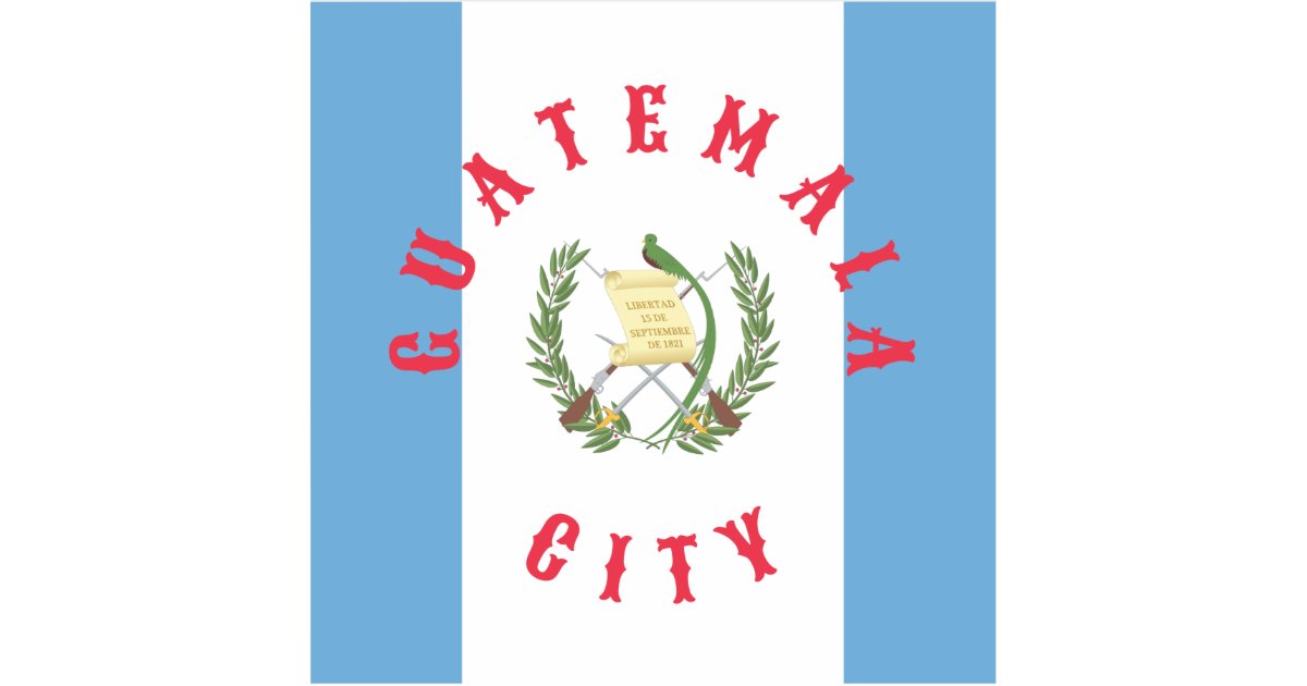Guatemala City Flag and Coat of Arms Quetzal Bird Sticker | Zazzle