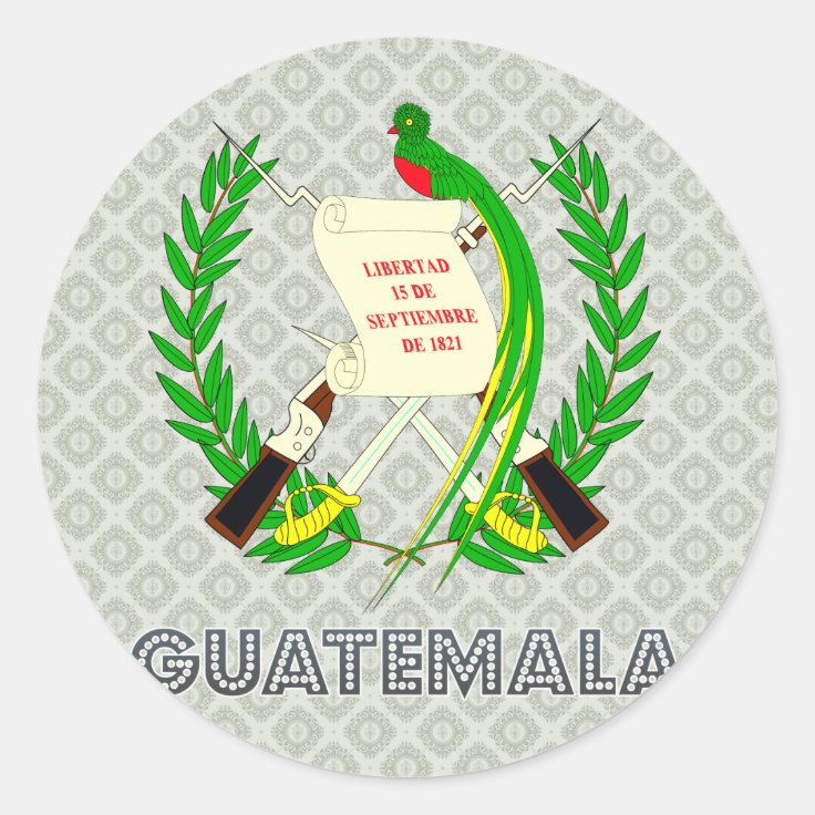 Guatemala Coat of Arms Classic Round Sticker | Zazzle