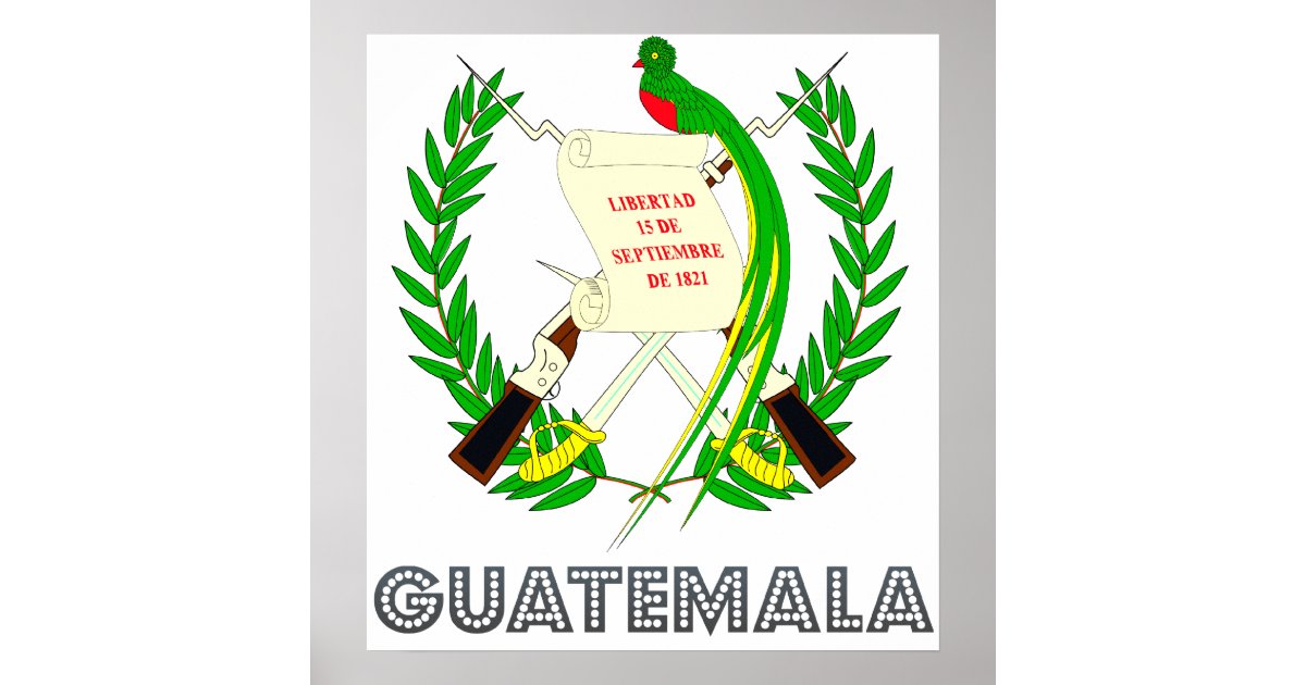Guatemala Coat Of Arms Poster Zazzle guatemala-coat-of-arms-poster-zazzle