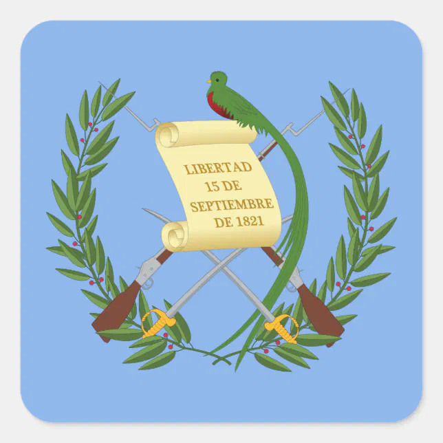 Guatemala Coat of Arms Square Sticker | Zazzle