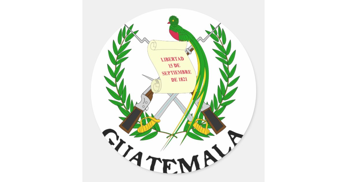 GUATEMALA - emblem/flag/coat of arms/symbol Classic Round Sticker | Zazzle