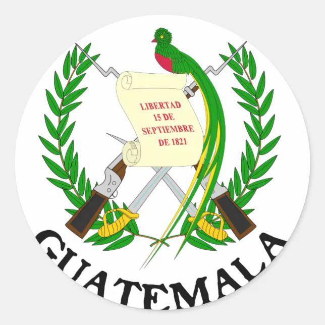 GUATEMALA - emblem/flag/coat of arms/symbol Classic Round Sticker | Zazzle