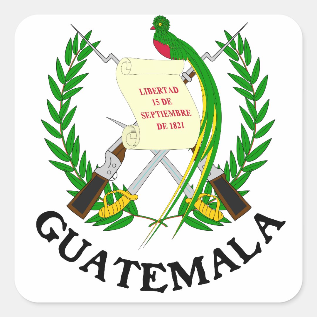 GUATEMALA - emblem/flag/coat of arms/symbol Square Sticker | Zazzle