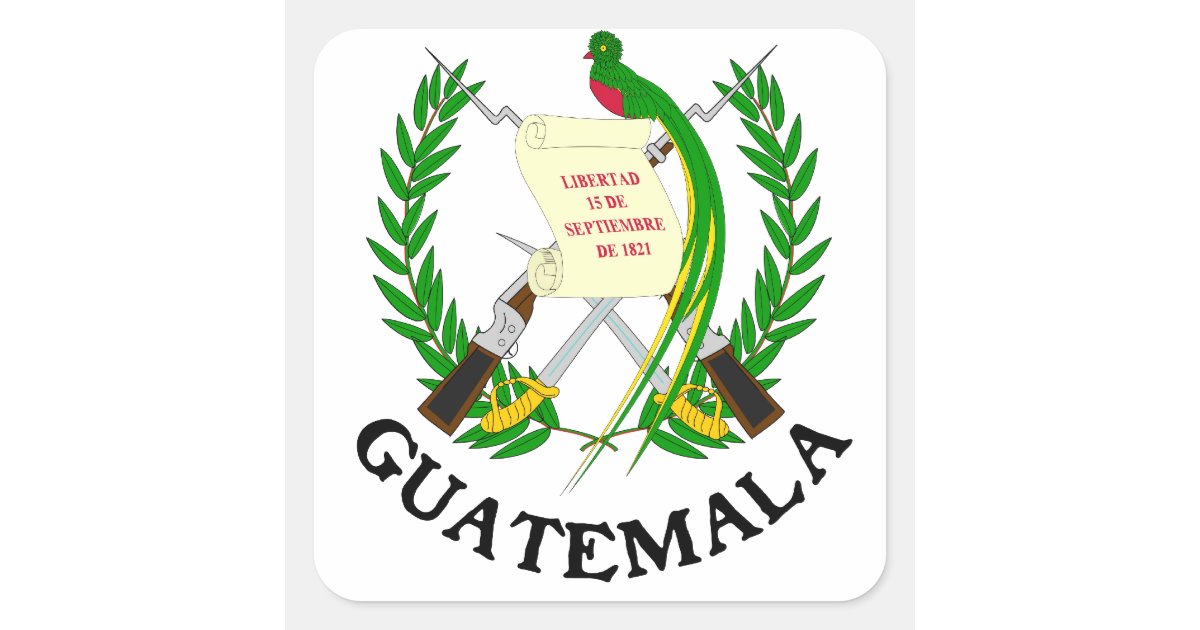 GUATEMALA - emblem/flag/coat of arms/symbol Square Sticker | Zazzle