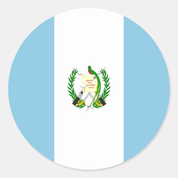 Guatemala Flag Classic Round Sticker | Zazzle