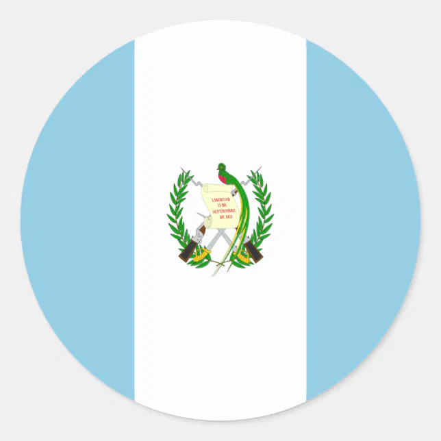 Guatemala Flag Classic Round Sticker | Zazzle