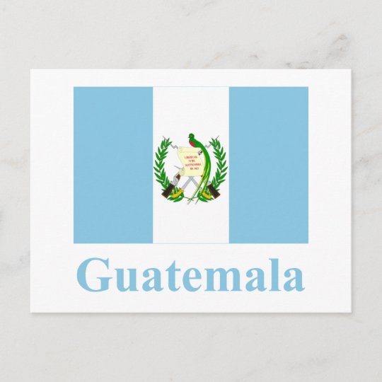 Guatemala Flag with Name Postcard | Zazzle.com