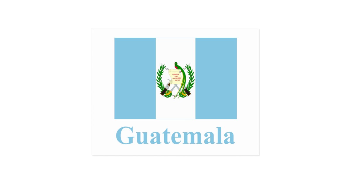 Guatemala Flag with Name Postcard | Zazzle.com