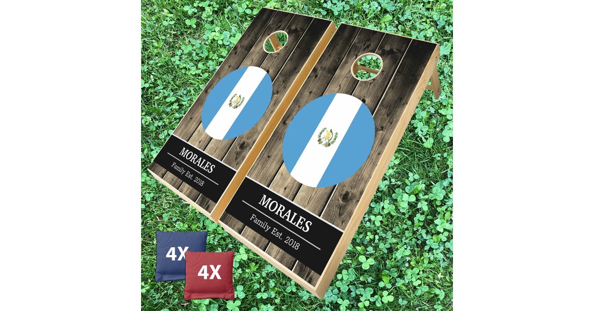 Guatemala & Guatemala Flag Rustic Wood / Family Cornhole Set | Zazzle