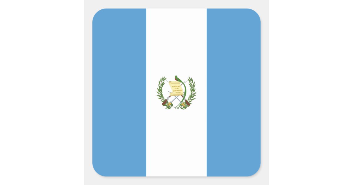 Guatemala (Guatemalan) Flag Square Sticker | Zazzle