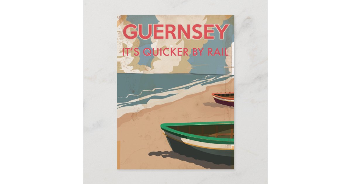Guernsey Vintage locomotive Travel Poster Postcard | Zazzle