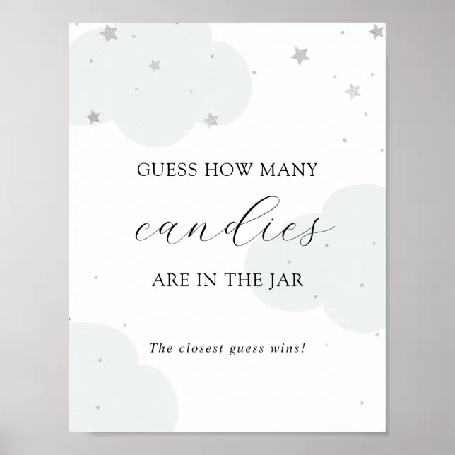 Guess How Many Are in the Jar Shower Game Poster | Zazzle