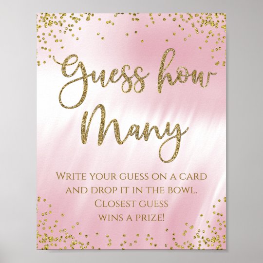 Guess How Many Baby Shower Game Poster | Zazzle.com