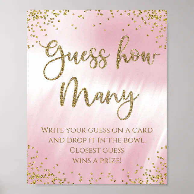Guess How Many Baby Shower Game Poster | Zazzle