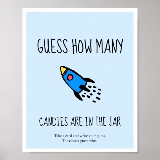Guess how many Baby shower game Poster | Zazzle.com