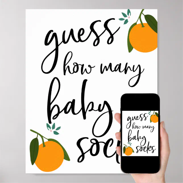 Guess how many baby socks sign | Zazzle