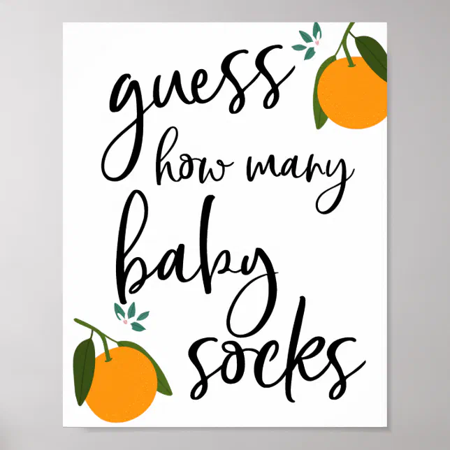 Guess how many baby socks sign | Zazzle