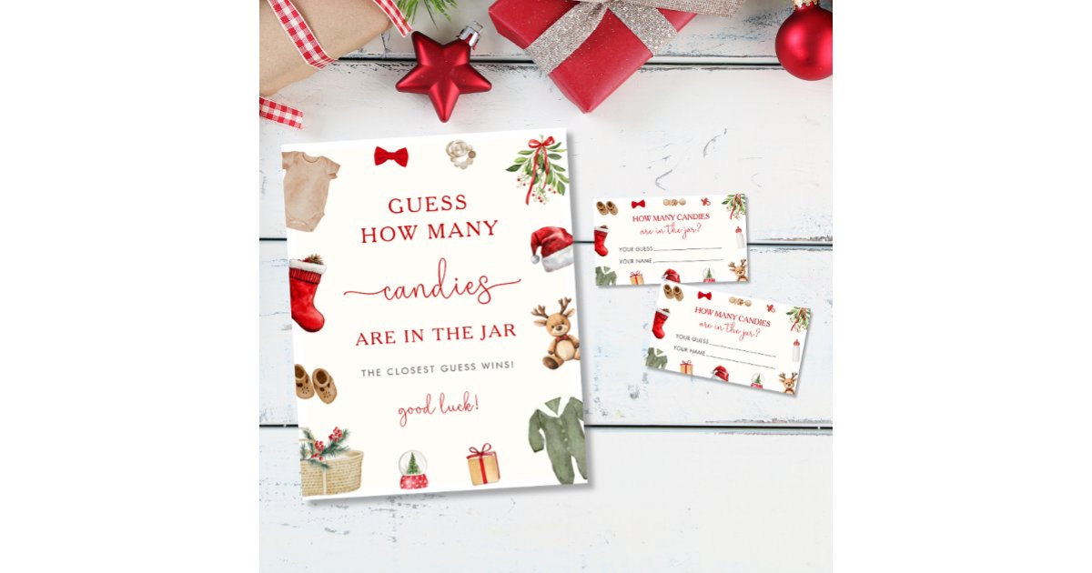 Guess How Many Candies are in the Jar Ticket Enclosure Card | Zazzle