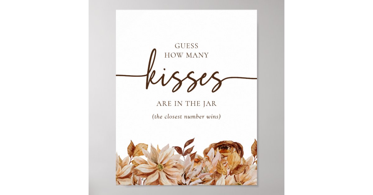 Guess How Many Kisses Poster | Zazzle