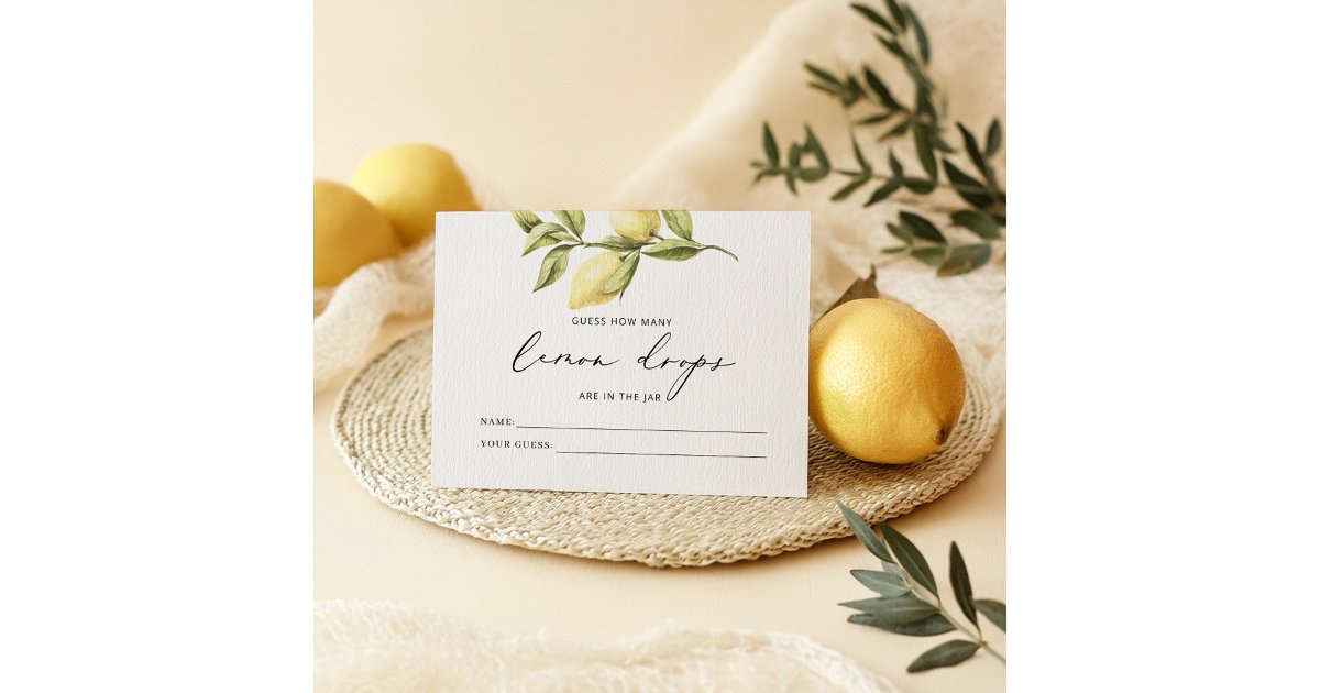 Guess How Many Lemon Drops Game Card | Zazzle