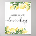Guess How Many Lemon Drops Shower Game Sign | Zazzle