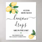 Guess How Many Lemon Drops Shower Game Sign | Zazzle