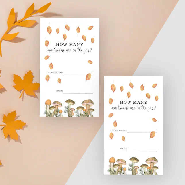 Guess how many mushrooms are in the jar enclosure card | Zazzle