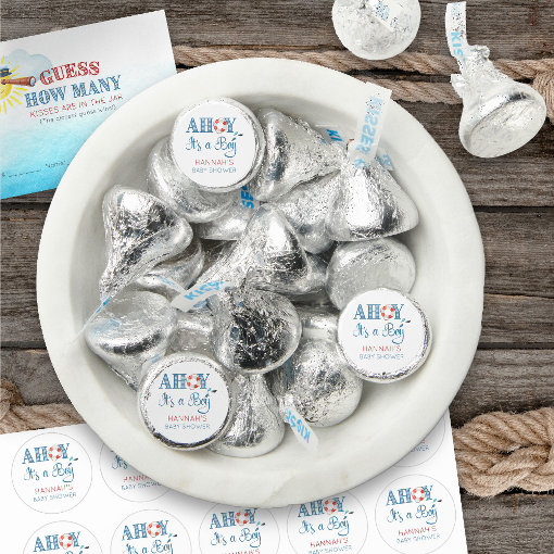 Guess How Many Nautical Baby Shower Game Card | Zazzle