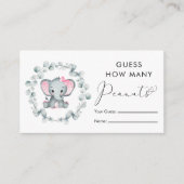 Guess How Many Peanuts Elephant Baby Shower Game Enclosure Card | Zazzle