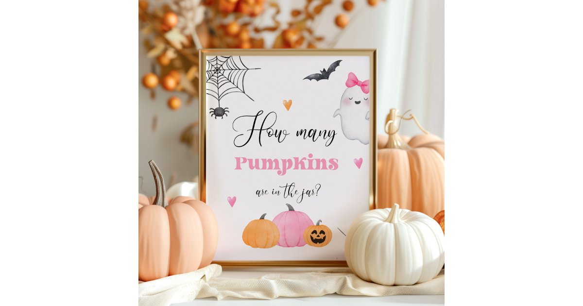 Guess how many pumpkins little Boo Poster | Zazzle