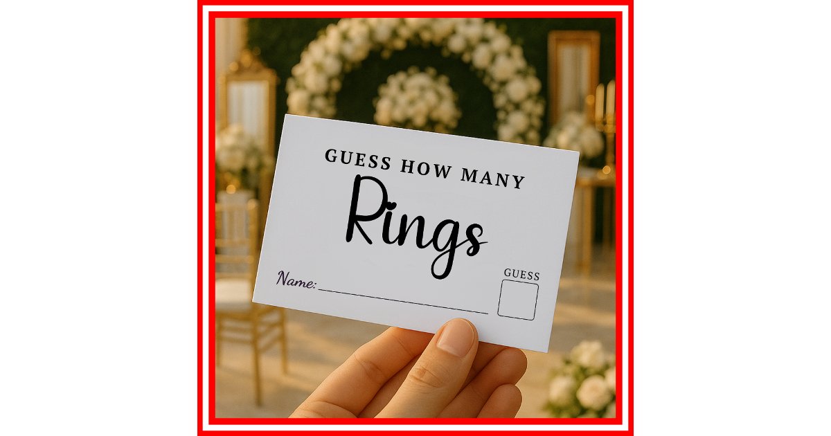 Guess How Many Rings Wedding Bridal Shower Game Enclosure Card | Zazzle
