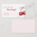 Guess Name Many Guess Cards Cherry Baby Shower | Zazzle