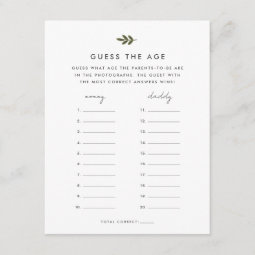 Guess the Age Baby Shower Game Enclosure Card | Zazzle