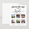 Guess the age of the Bride Bridal Shower Game | Zazzle