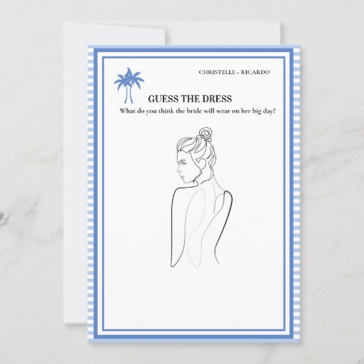 Guess the bride dress bridal shower game Card | Zazzle
