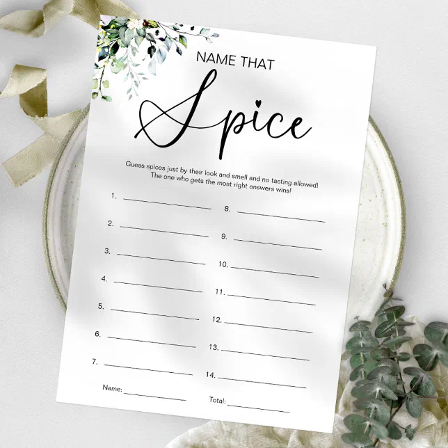Guess The Spice Bridal Shower Game Invitation | Zazzle