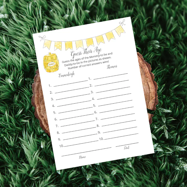 Guess Their Age Game Teddy Bear Card | Zazzle