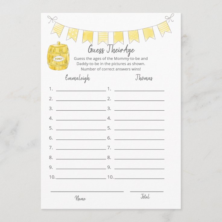 Guess Their Age Game Teddy Bear Card | Zazzle