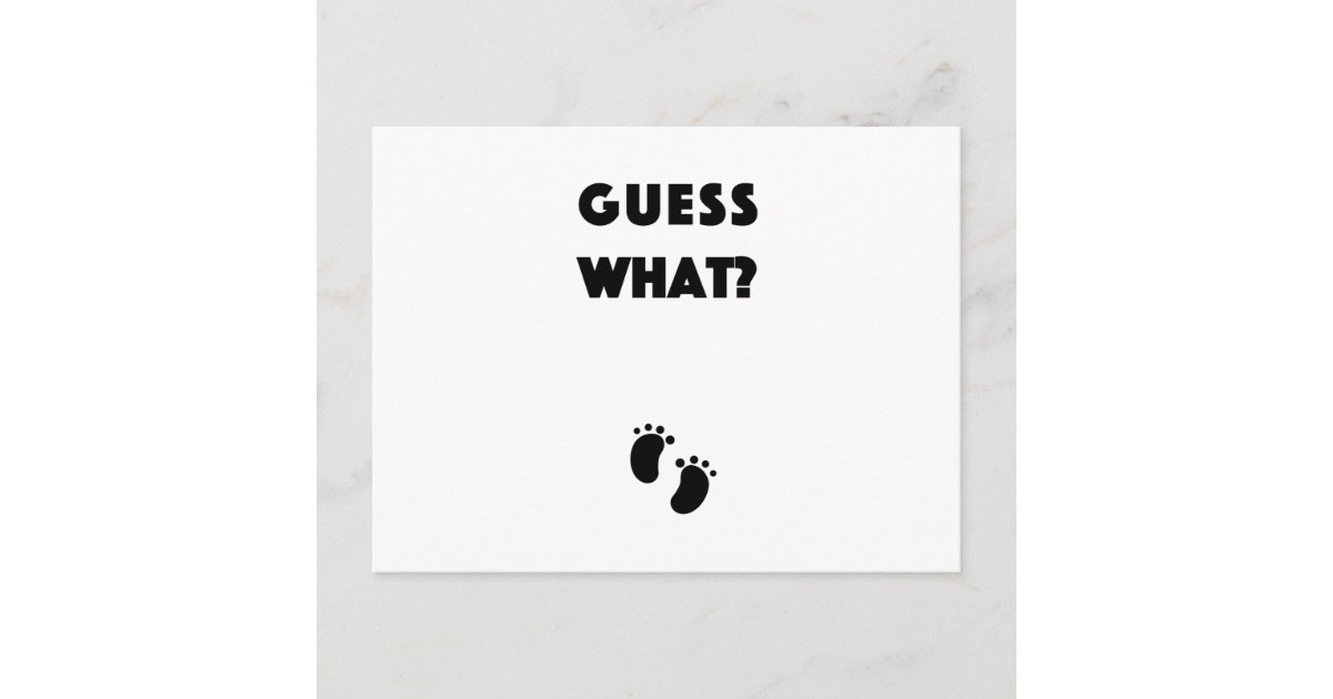 Guess What Pregnancy Announcement Postcard | Zazzle