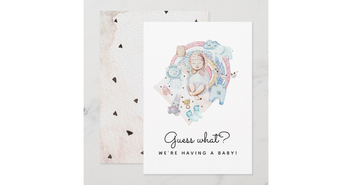 Guess What Pregnancy Reveal Having Baby Announcement | Zazzle