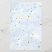 Guess Who blue watercolor + gold baby shower game | Zazzle
