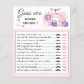 Guess Who Halloween Baby Shower Game Pink | Zazzle